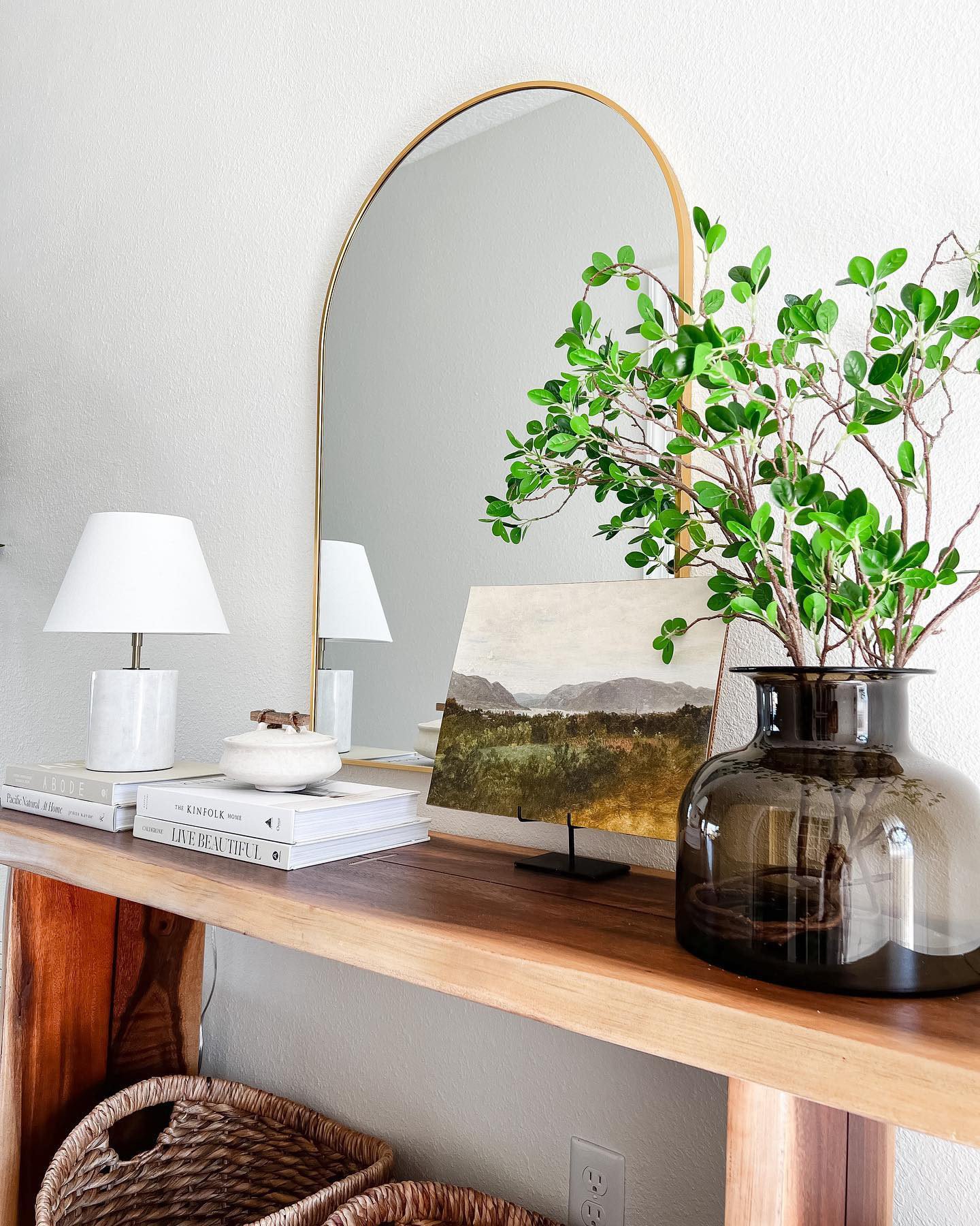 Sansur Rustic Pecan Live Edge Wood Console Table World Market