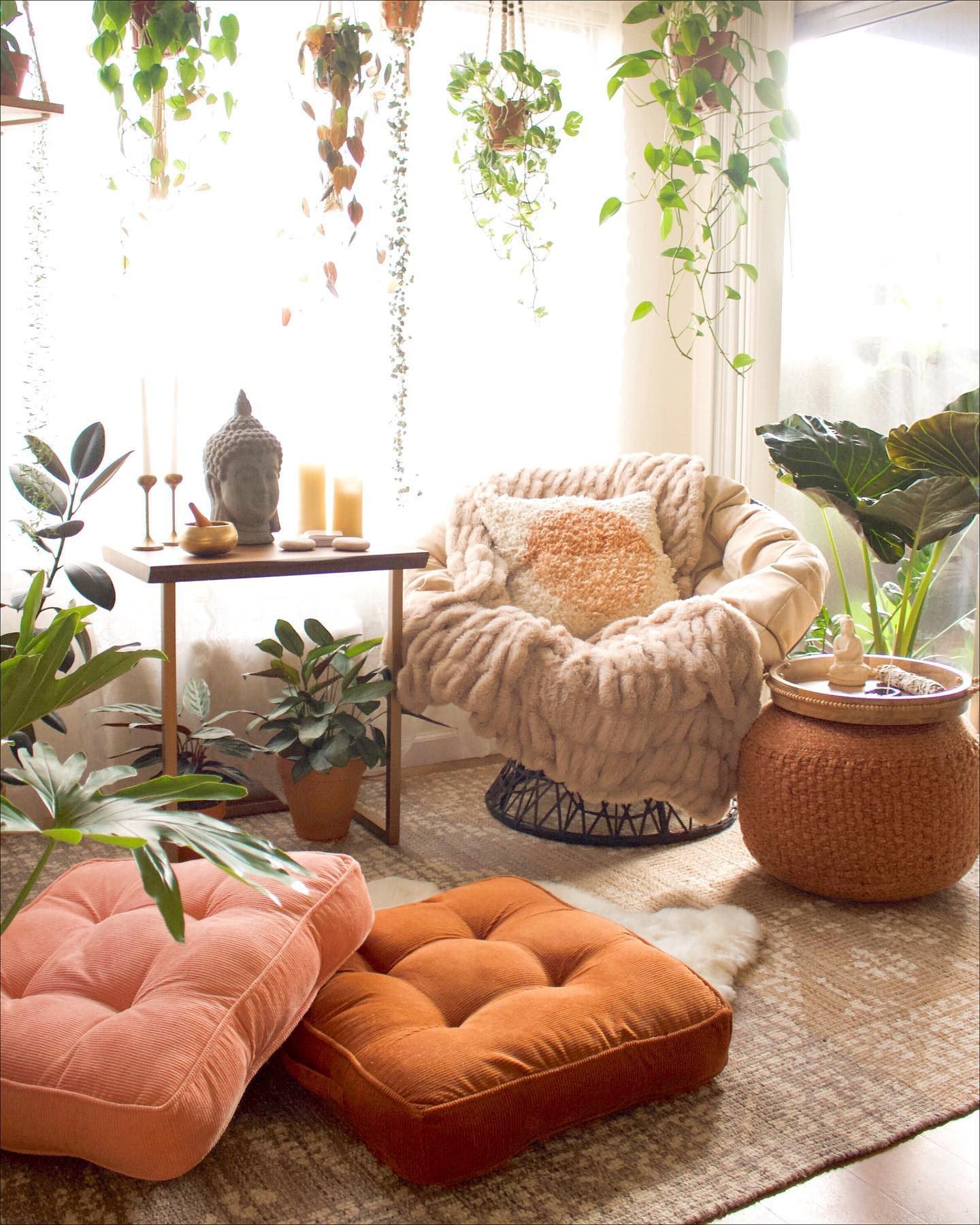 Round Braided Indoor Outdoor Pouf World Market