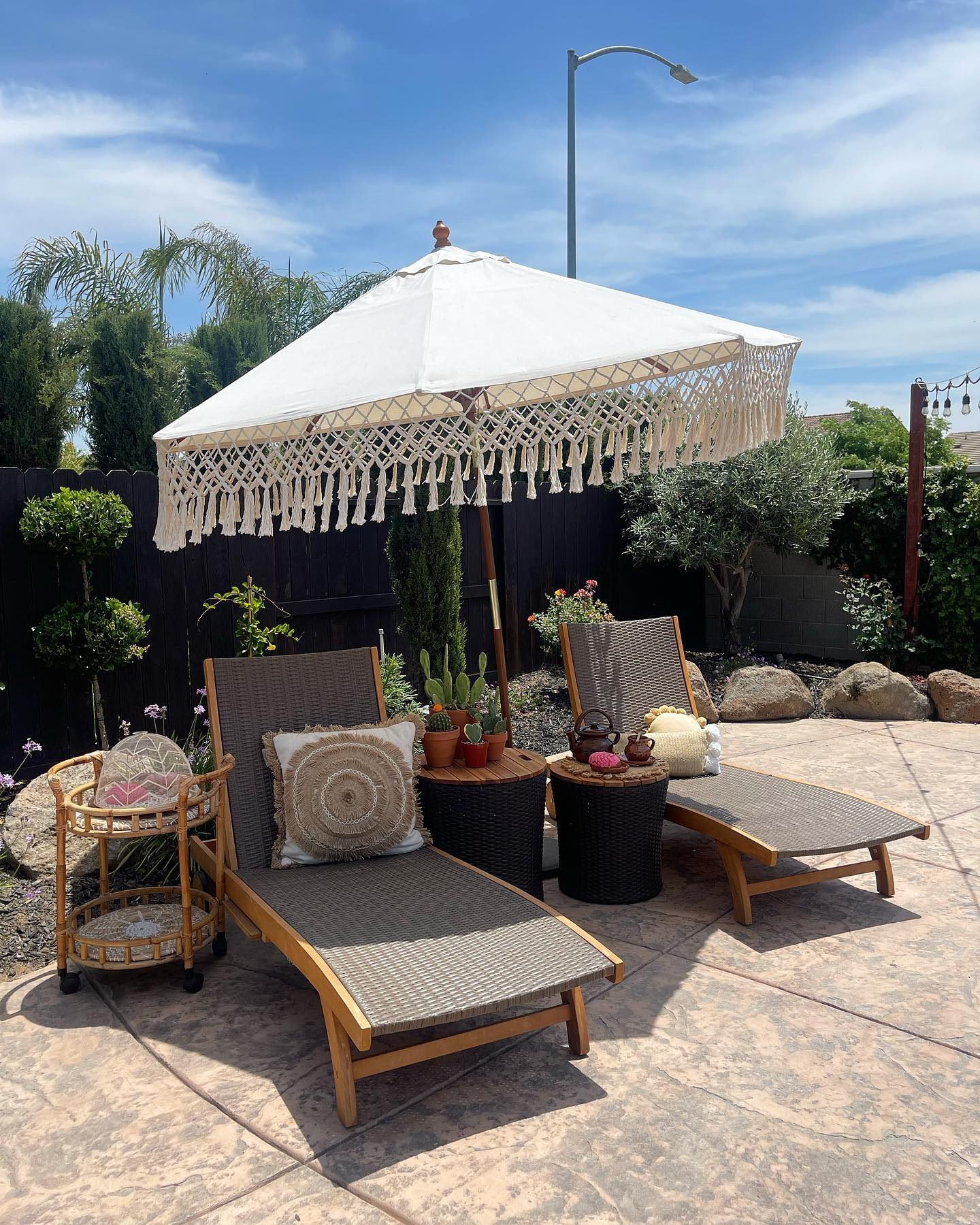 Natural 9 Ft Replacement Umbrella Canopy With Fringe World Market