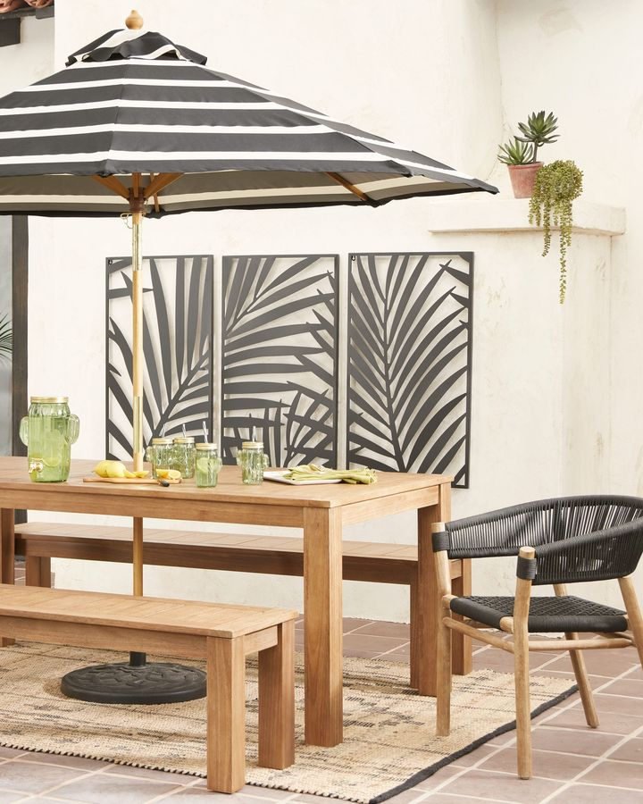 Corsica Light Brown Slatted Eucalyptus Outdoor Dining Table