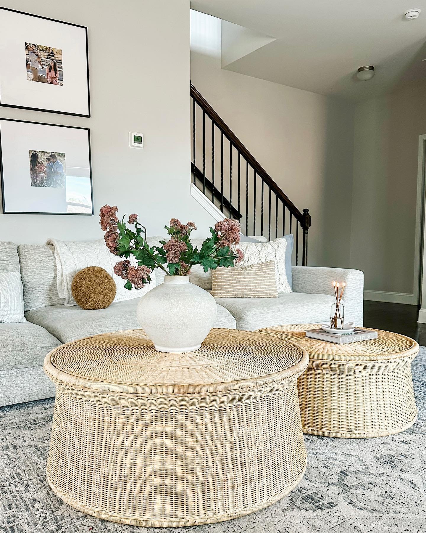 Round wicker coffee table store