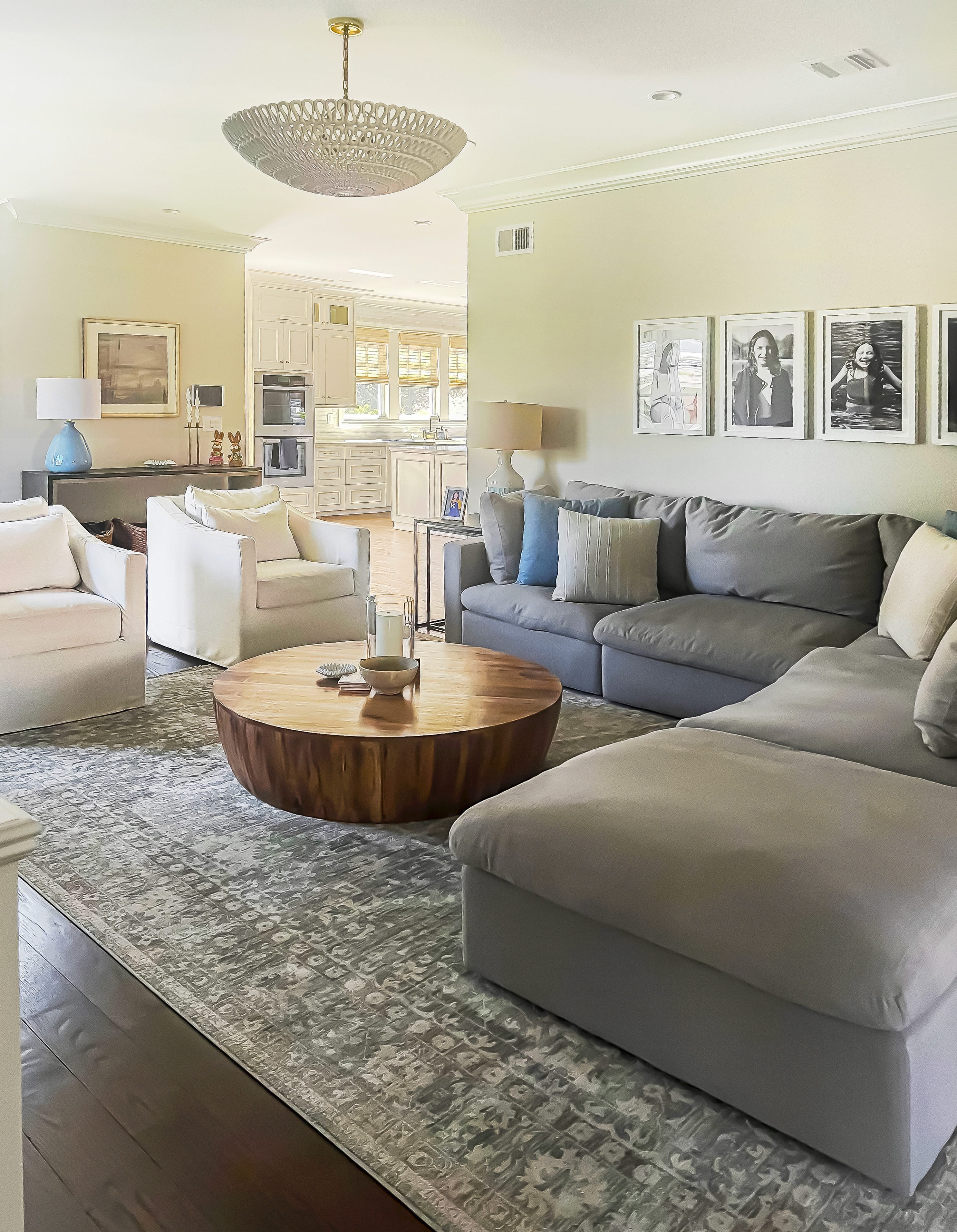 Arteriors Jacob Rustic Lodge Washed Wood Round Drum Coffee Table Small 31 W 40 W Kathy Kuo Home